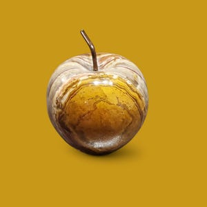 Vintage Polished Marble Apple Paperweight, Stone Marble Apple, Apple ...