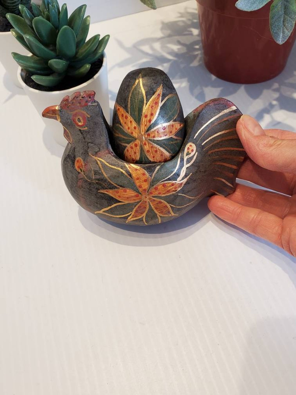 Vintage Primitive Wood Hen With Egg Figurine Folk Art Hen - Etsy Singapore