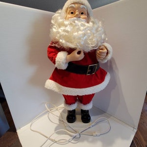 Vintage Animated Santa Claus Head Arms Move, Moving Plug in Santa ...