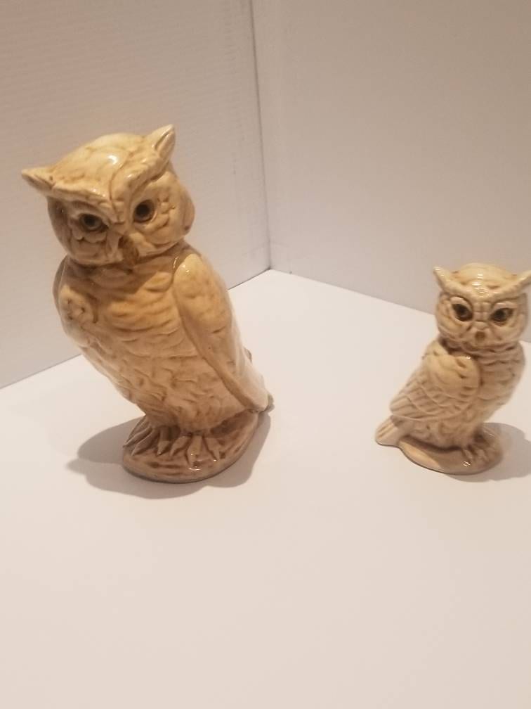 Vintage Ceramic Owl Statues Japan Collectible Ceramic Owls - Etsy
