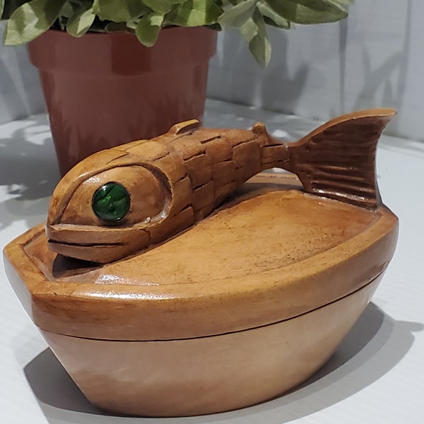 Wood Fish Jewelry Box - Etsy