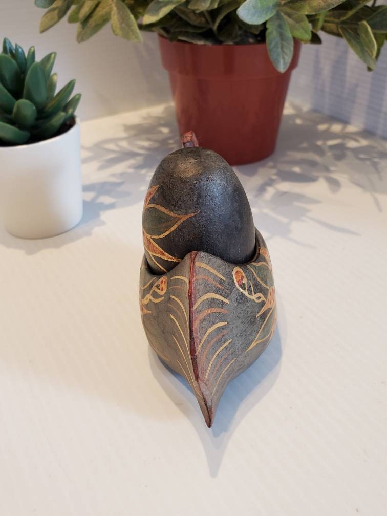 Vintage Primitive Wood Hen With Egg Figurine Folk Art Hen - Etsy Singapore