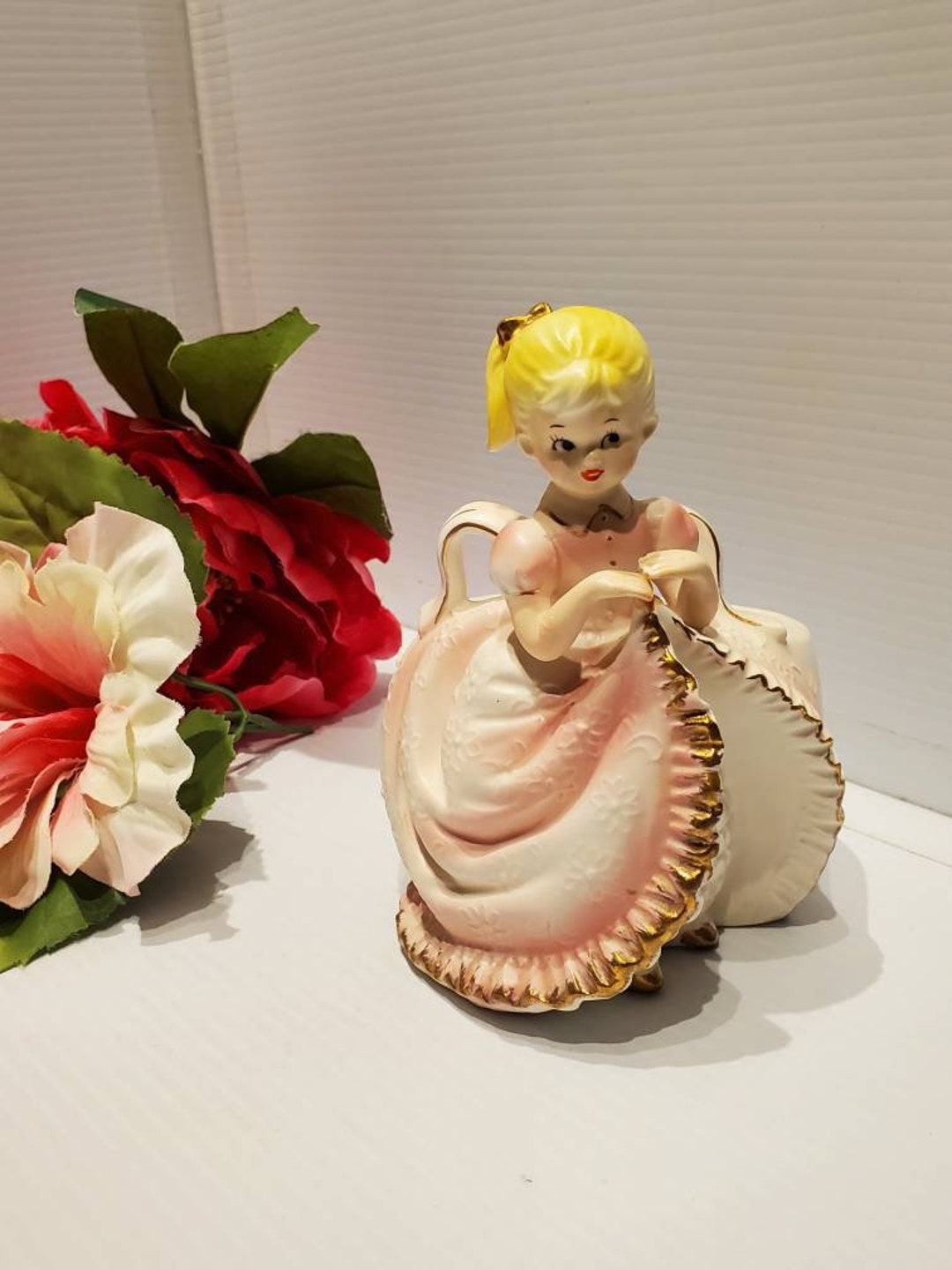 Vintage Rubens Ceramic Lady Planter, 50s Ceramic Lady Planter, Old ...