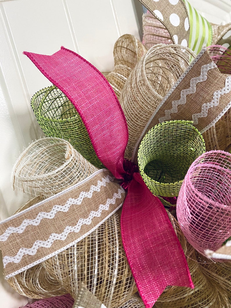 Welcome Cactus Burlap Deco Mesh Farmhouse With Handmade Wood Sign Front ...