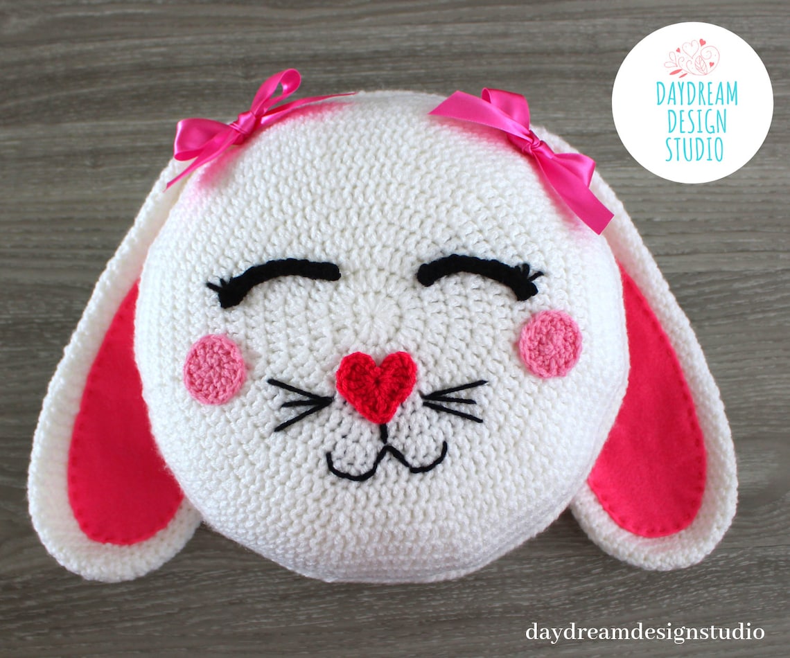 Crochet Bunny Pillow Pattern, Crochet Rabbit Pillow Pattern, Crochet ...