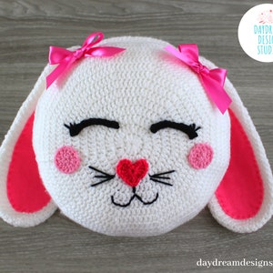Crochet Bunny Pillow Pattern, Crochet Rabbit Pillow Pattern, Crochet ...