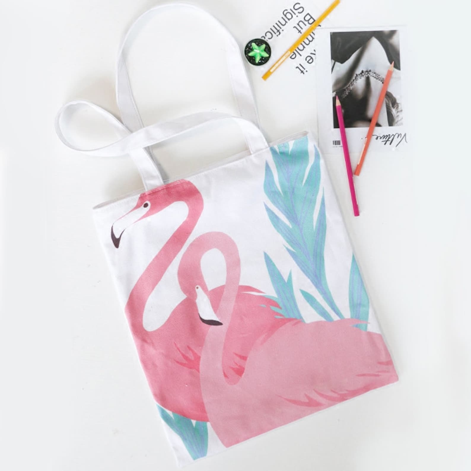 Christmas Gift / Flamingos Tote Bag / Flamingos Canvas Bag / Cute ...