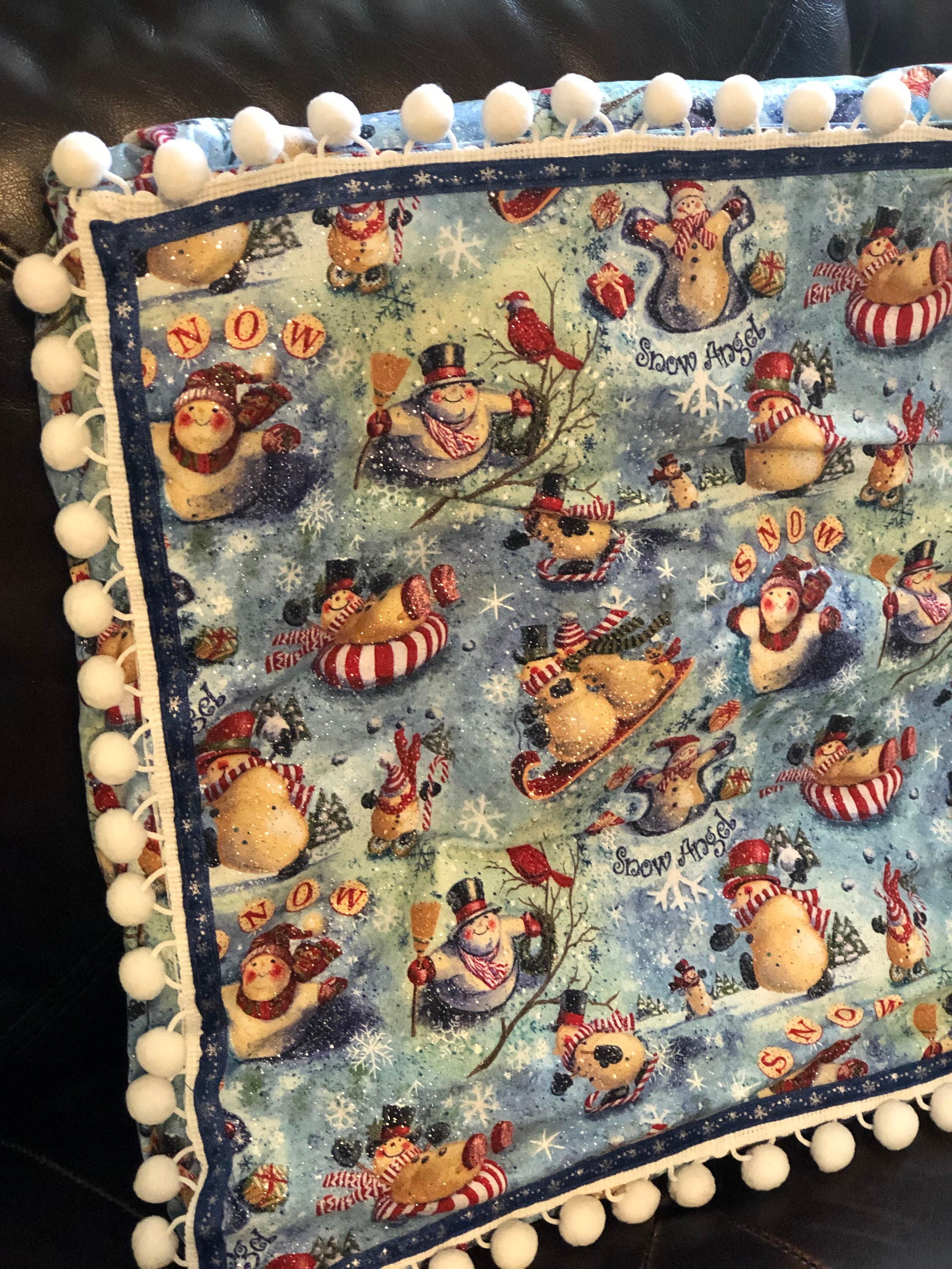 Sledding Snowmen Pillow Blanket - Etsy Denmark