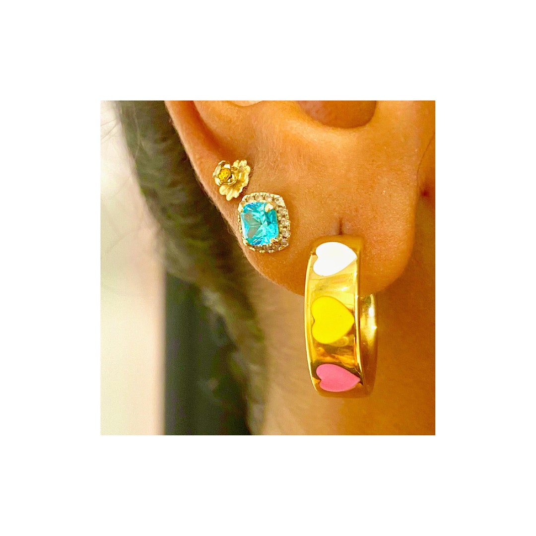 Preppy Hoop Earrings |happy Face Earrings| Women Name Earring| Bling ...