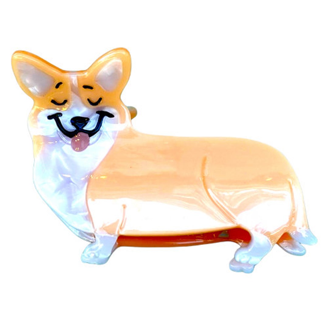 Dog Style Hair Claw| Carved Corgi | Claw for Long Hair| Ponytail Clamps ...