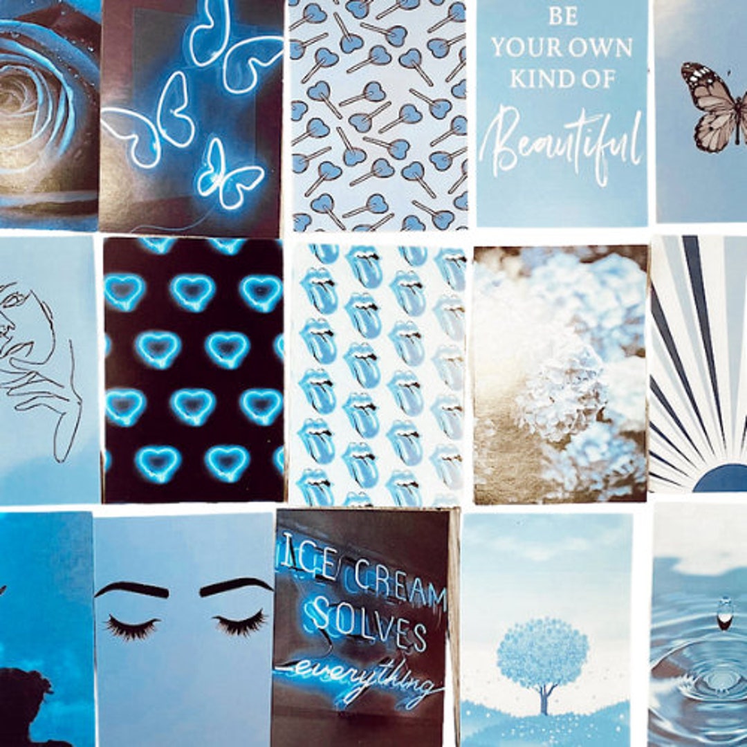 Blue Photo Prints | Blue Photo Collage | Blue Wall Decor | Trendy Wall ...