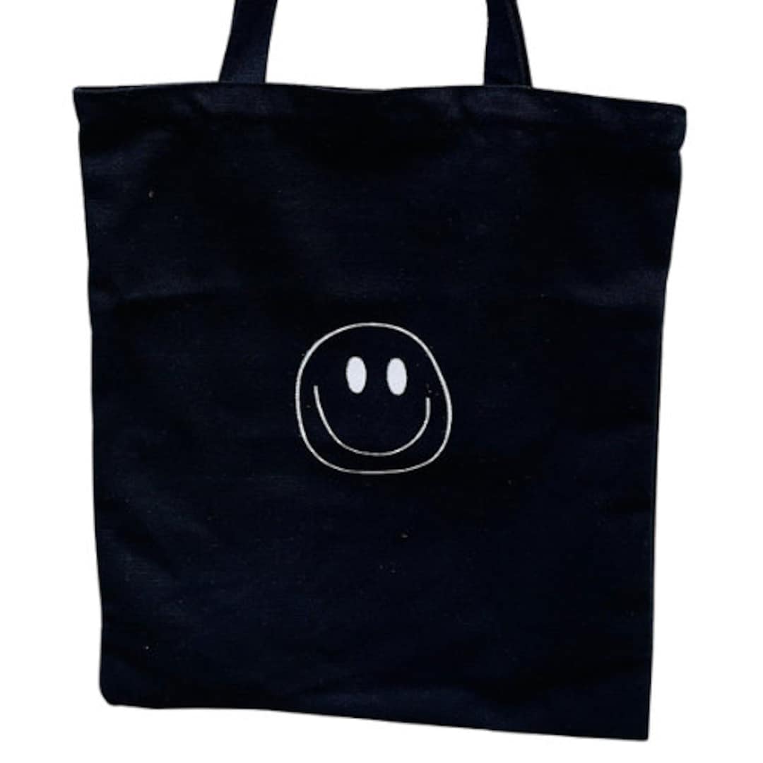 Smiley Face Print| Carrier Bag Style| Smiley Logo| Smiley Face Tote Bag ...