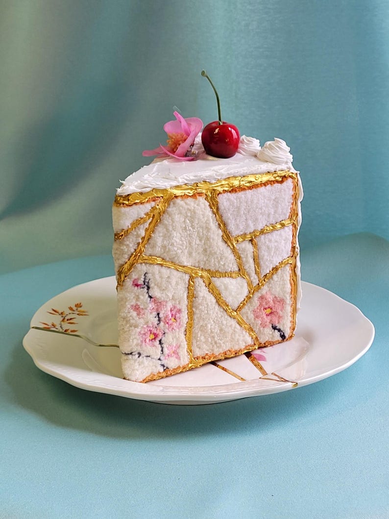 Kintsugi Inspired Embroidered Cake Sculpture - Etsy
