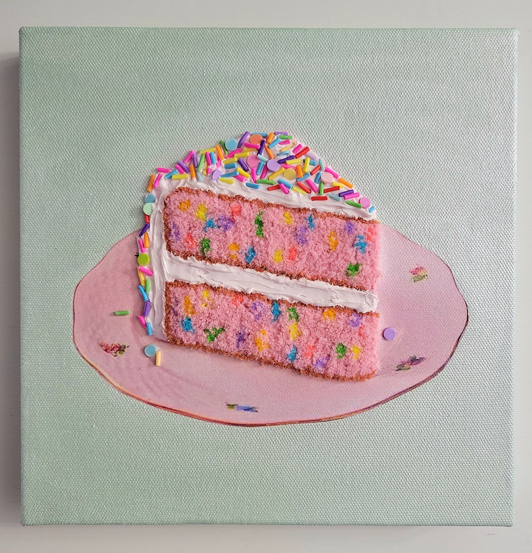 Pink Funfetti Embroidered Cake made to Order - Etsy