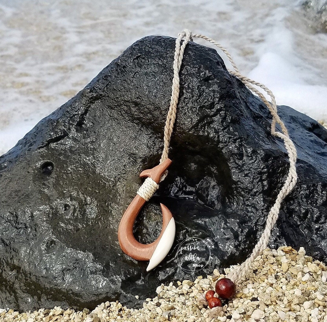 Handmade Hawaiian Fish Hook Necklace, Adjustable Surfer Necklace, Ocean ...