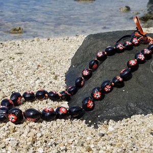 Hawaiian Kukui Nut Lei, Hawaiian Necklace, Kukui Nut Flower Hibiscus ...