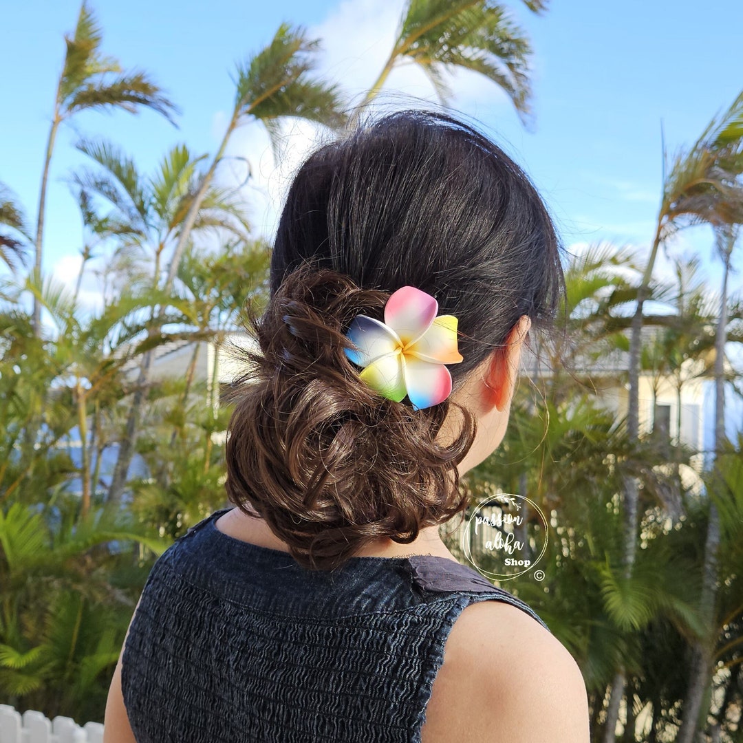 Plumeria Hair Clip, Tropical Hair Clip, Bride Headpiece, Wedding Hair ...