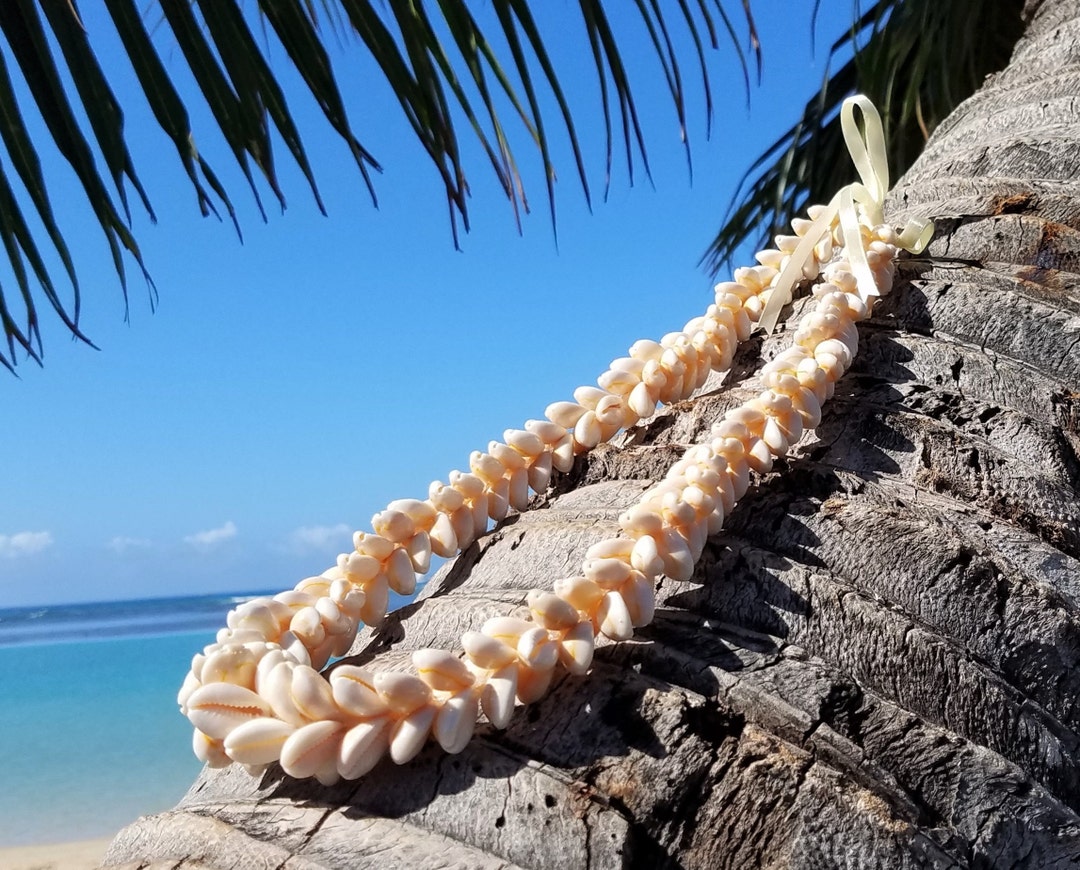 Cowrie Seashells Lei, Hawaiian Lei, Wedding Lei, Vintage Necklace ...