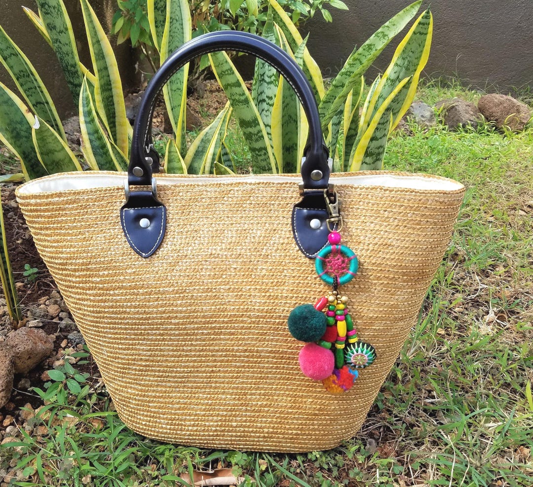 Handmade Tassel Pompom Bag Charm, Boho Bag Charm, Colorful Keychain for ...