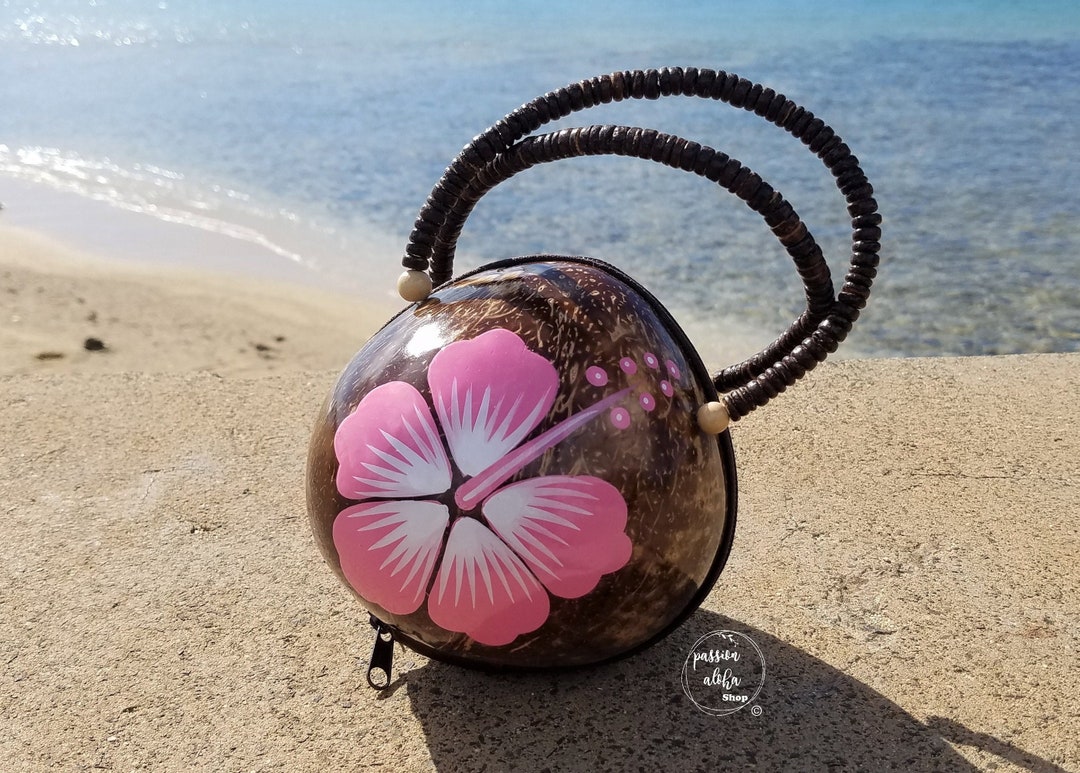 Real Coconut Handbag, Large Coconut Purse, Vegan Handbag, Tropical ...