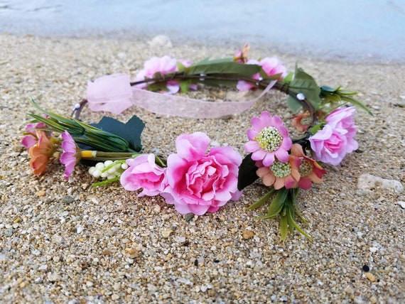 Flower Tiara Flower Girl Tiara Bridal Crown Boho Flower | Etsy