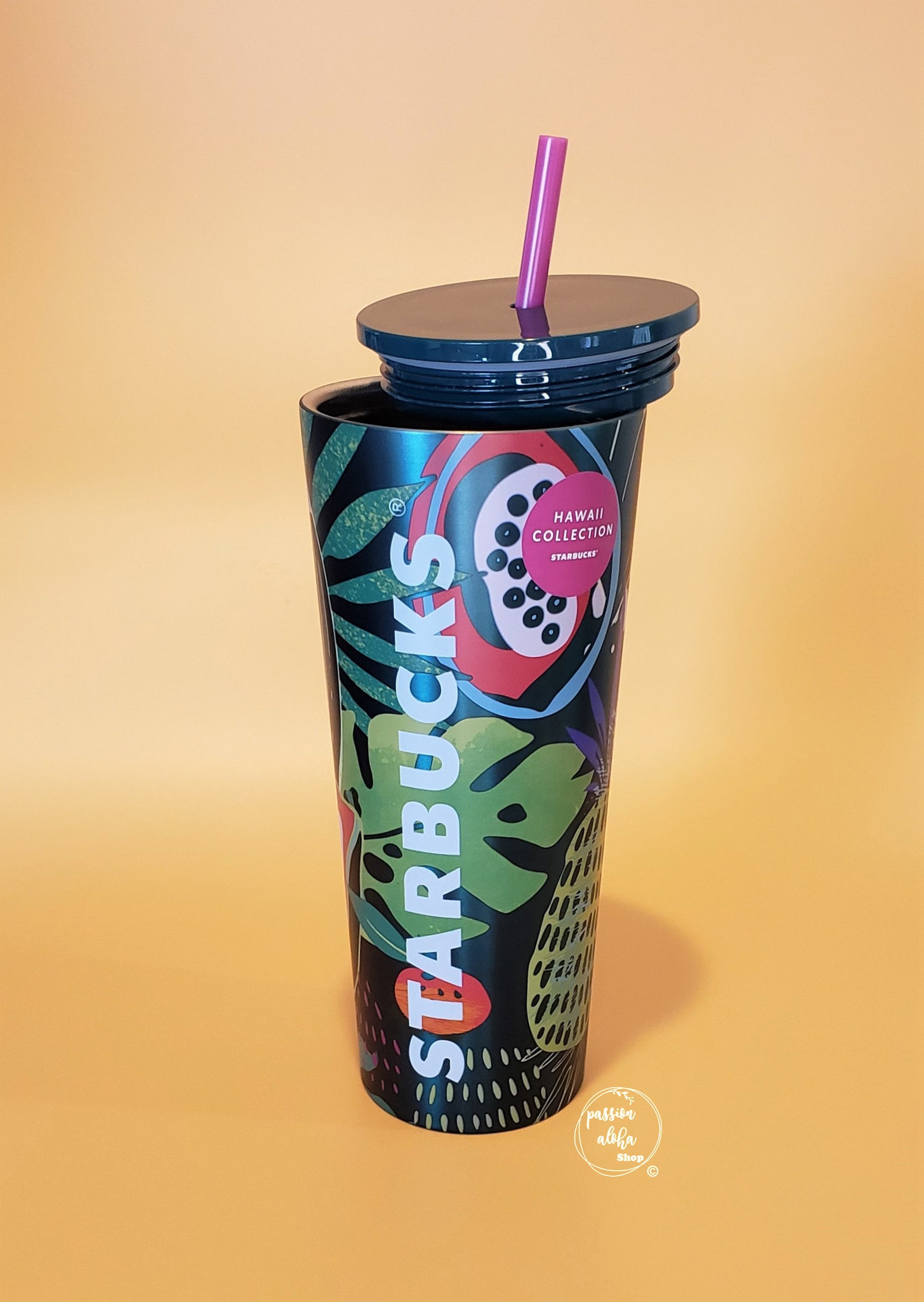 Starbucks Hawaii Collection Metal Tumbler Cold Cup 24oz Stainless Palm ...