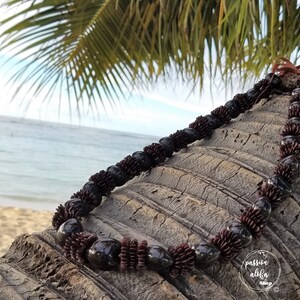 Kukui Nut Lei With Koa Seed Rings Hawaiian Lei Polynesian - Etsy