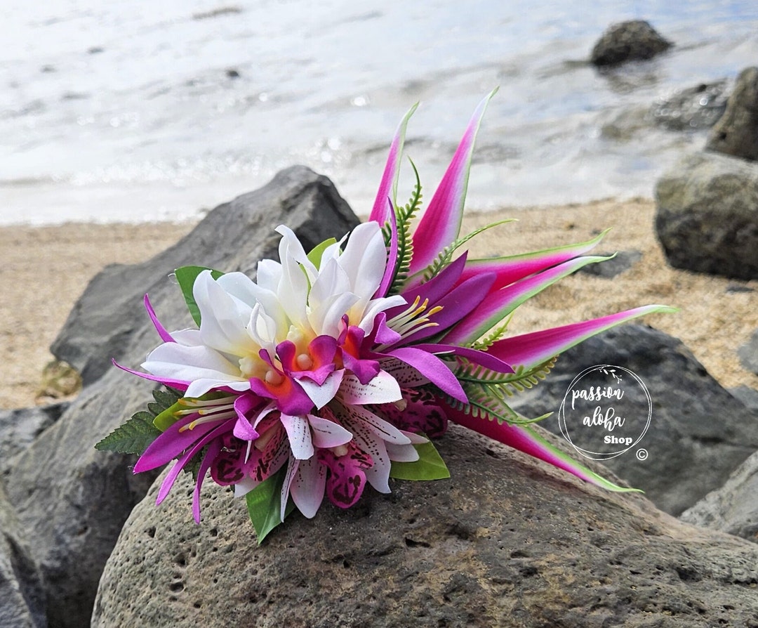 Tropical Hair Clip, Hawaiian Hair Clip, Silk Flower Hair Clip, Bridal ...
