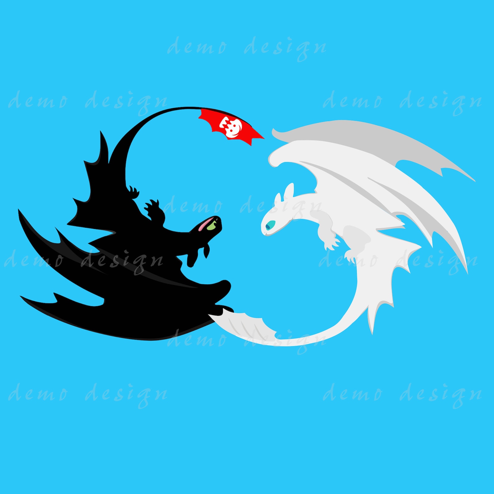 Toothless and Light Fury SVG: How to Train Your Dragon 3 Vector ...