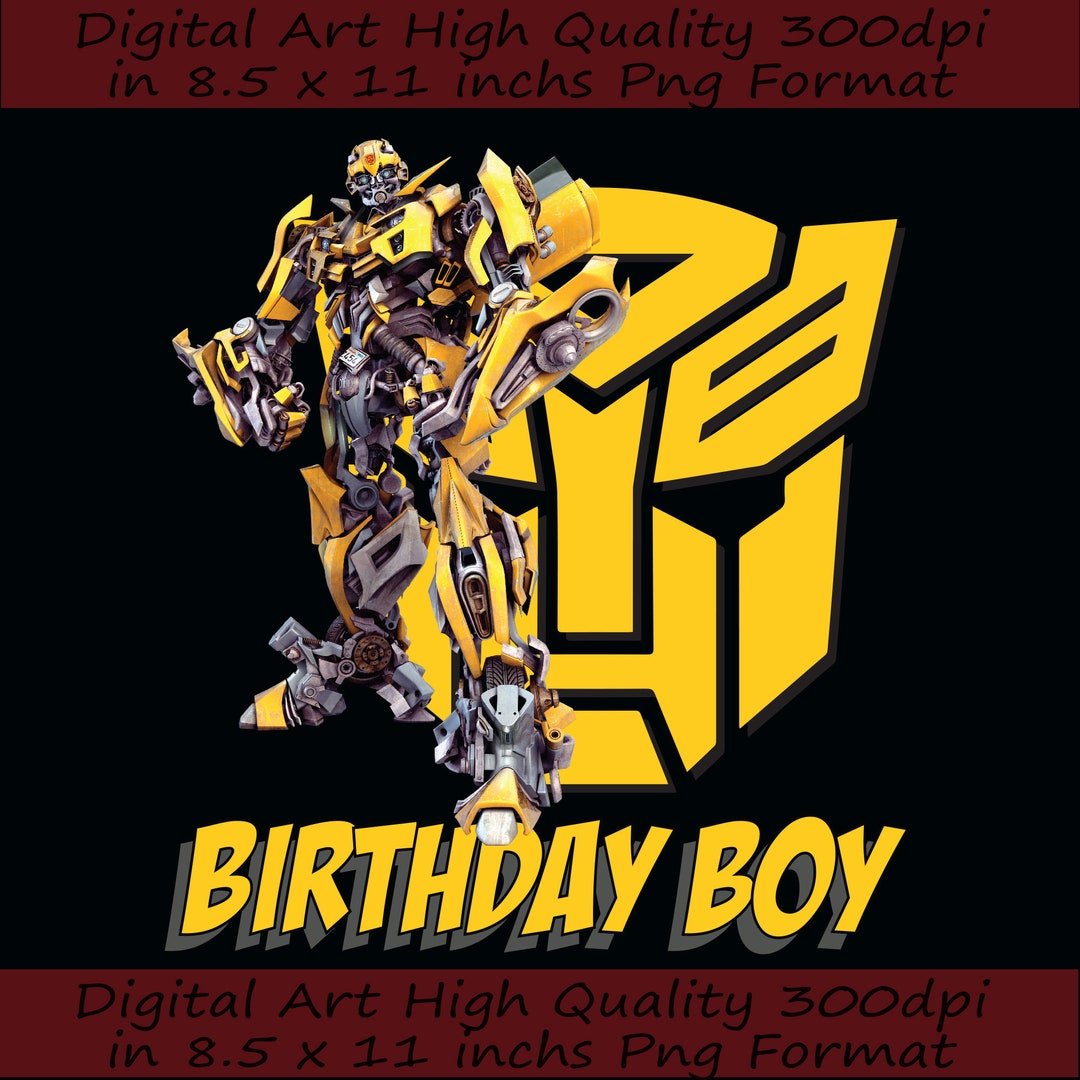 Birthday Boy Bumblebee Transformer PNG Clipart (digital Download) - Etsy