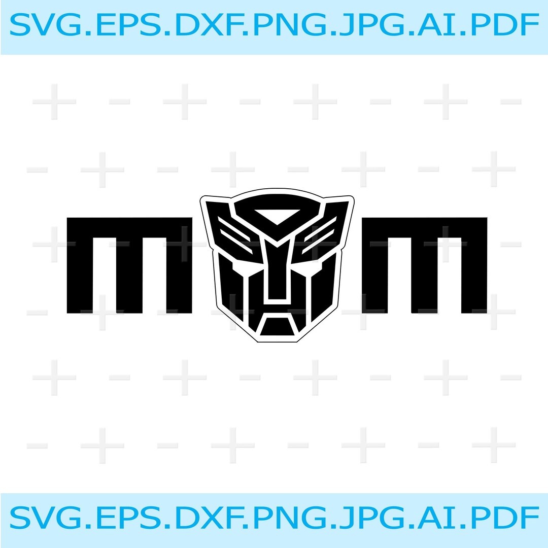 MOM Transformers Logo SVG | Robot Face Letter Design | Gaming & Movie ...