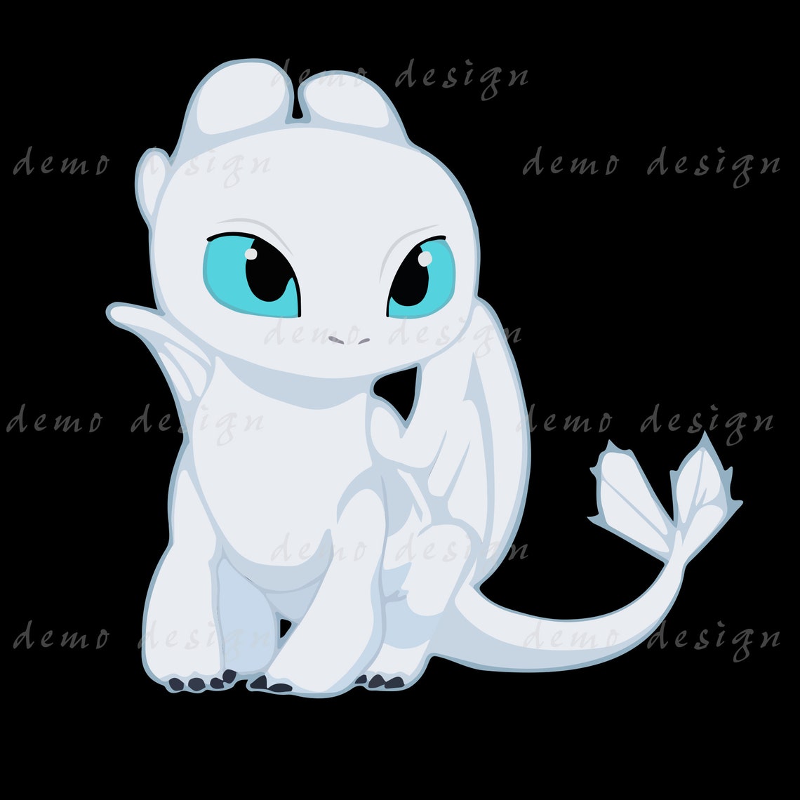 Light Fury SVG, Dragon Face Vector, Shirt Design (digital Files) - Etsy