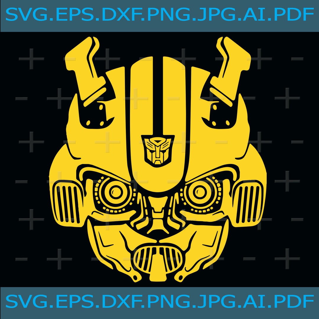 Bumblebee Face Vector: Superhero Robot Clipart (digital Files) - Etsy