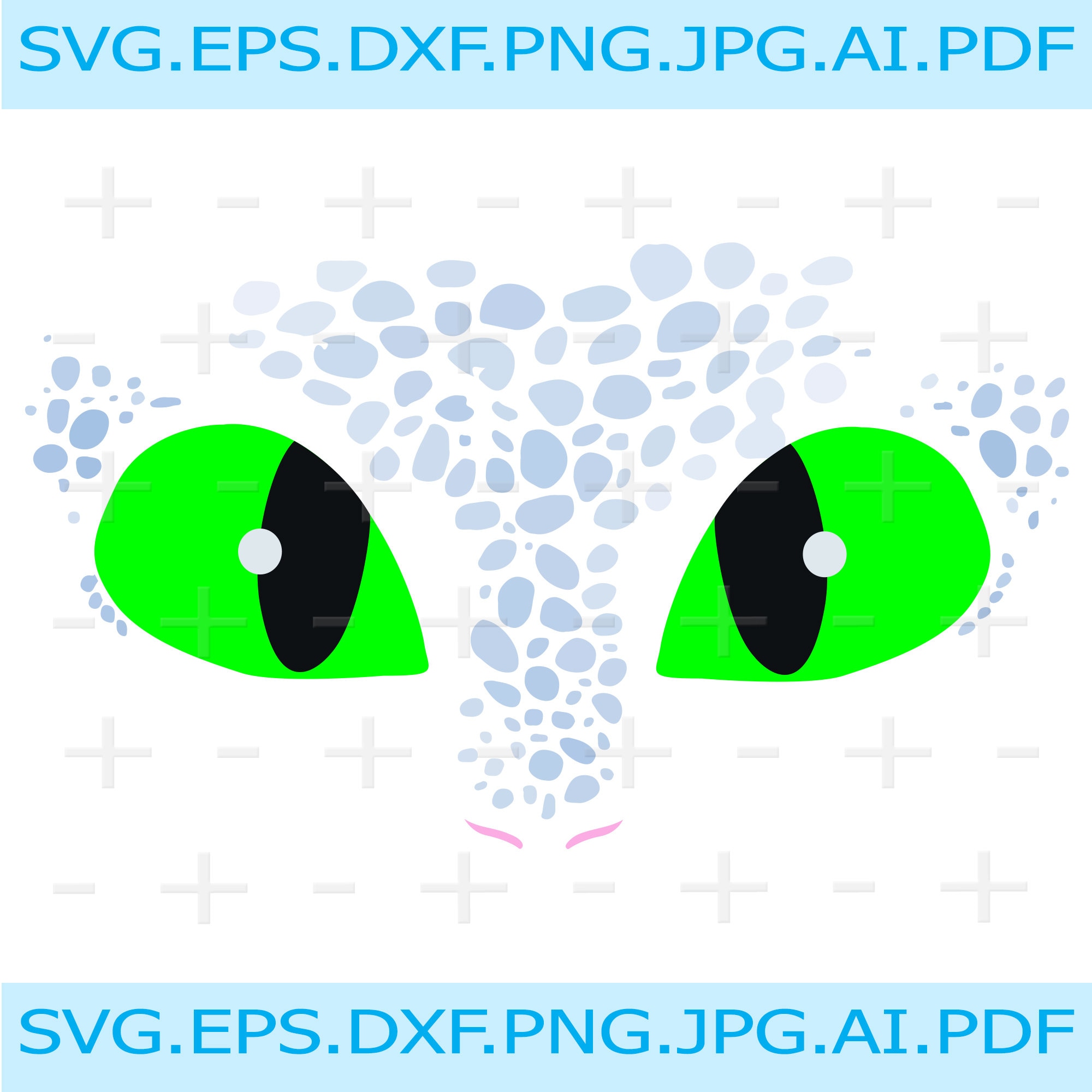 Light Fury Eyes SVG: Dragon Face Vector, Shirt Design (digital Files ...