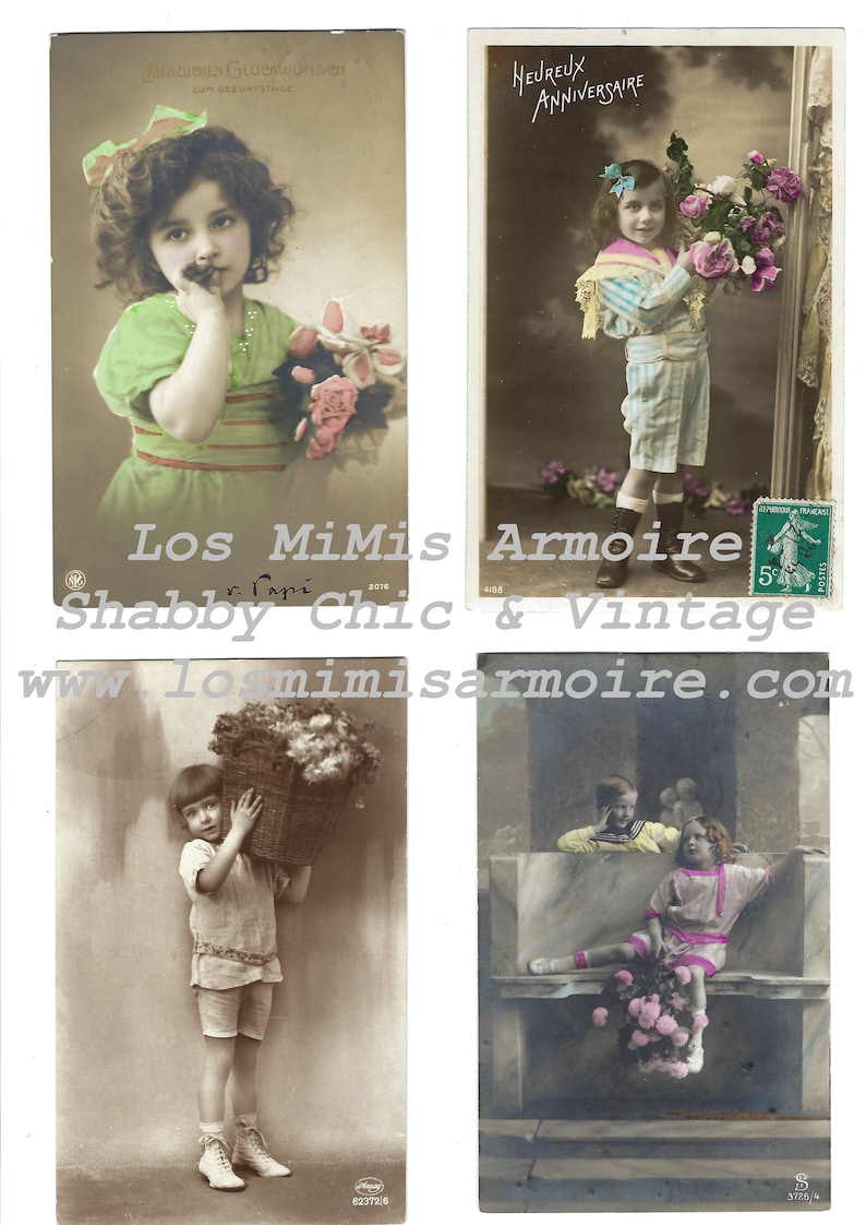 DIGITAL DOWNLOAD - Vintage Children Postcards -digital Dowload - Etsy