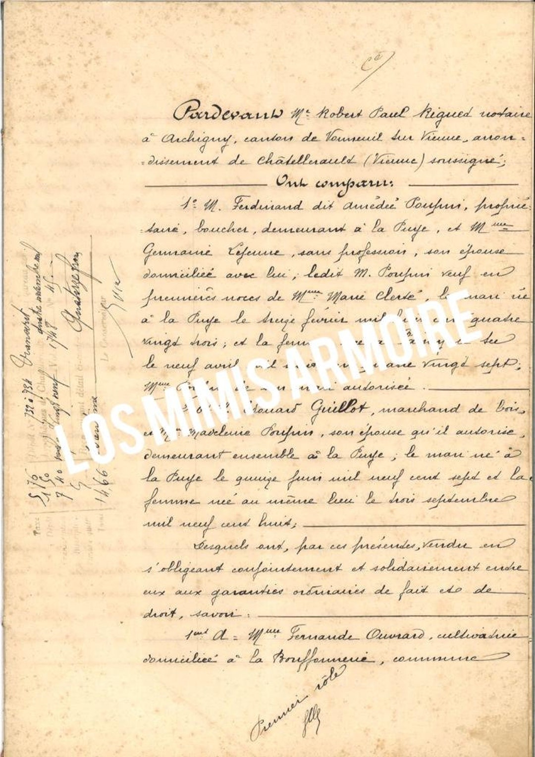 Vintage French Documents (1929) to Download and Print Digital Download ...