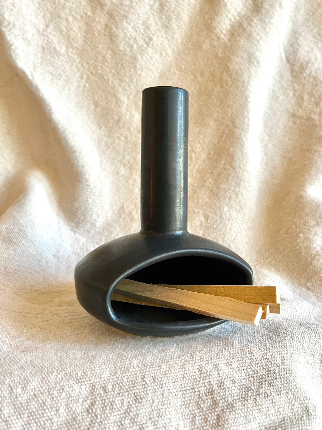Cute Mid Century Modern Hand Made Ceramic Incense Burner Chiminea Palo ...
