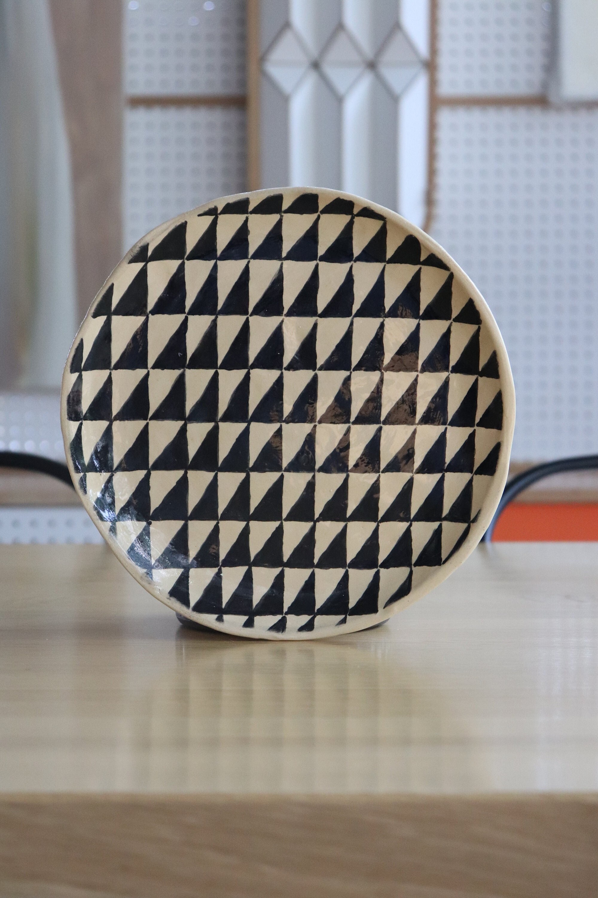 Mid Century Modern/handmade Ceramic Dinner Plate/ Serving Platter ...