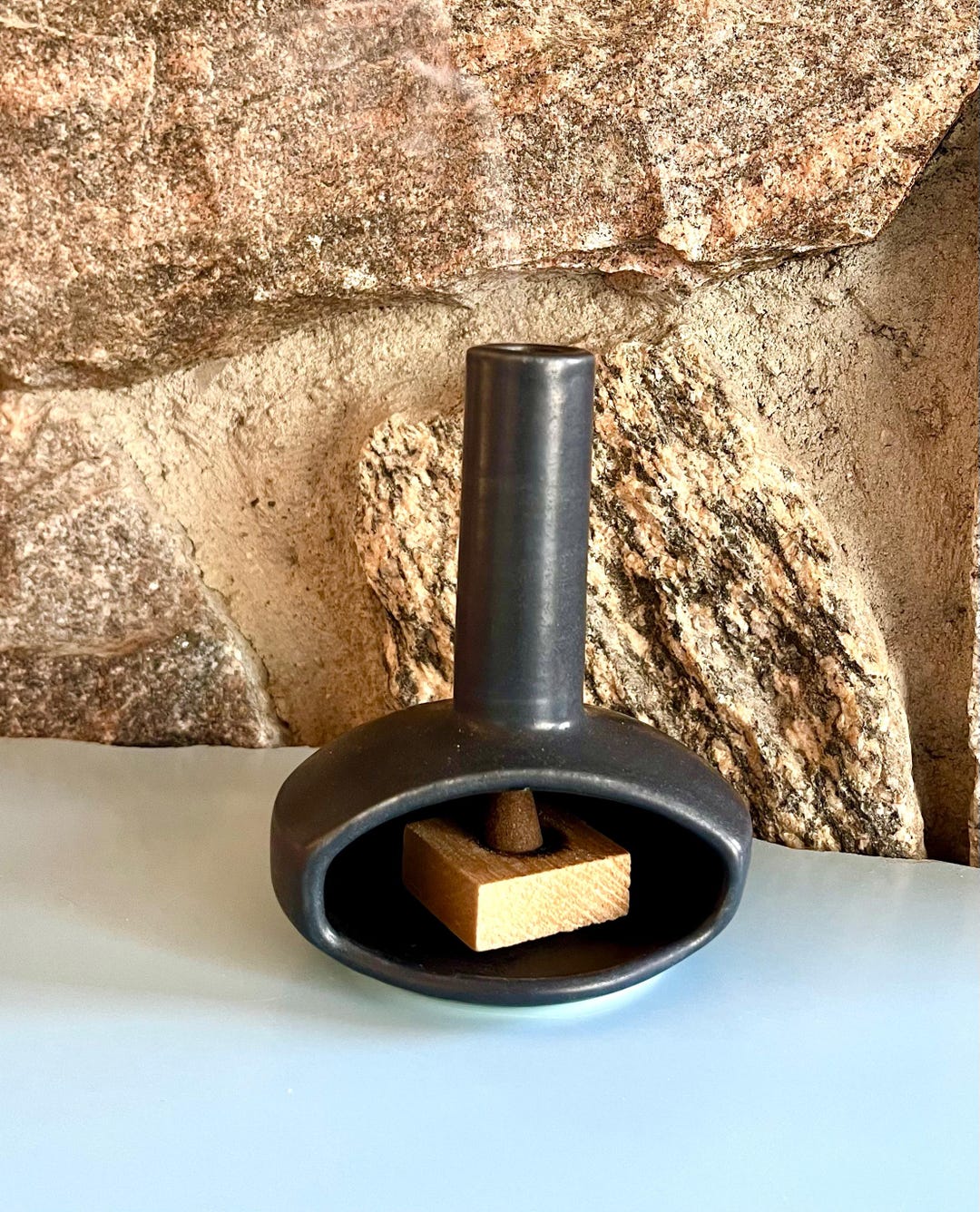 Cute Mid Century Modern Hand Made Ceramic Incense Burner Chiminea Palo ...