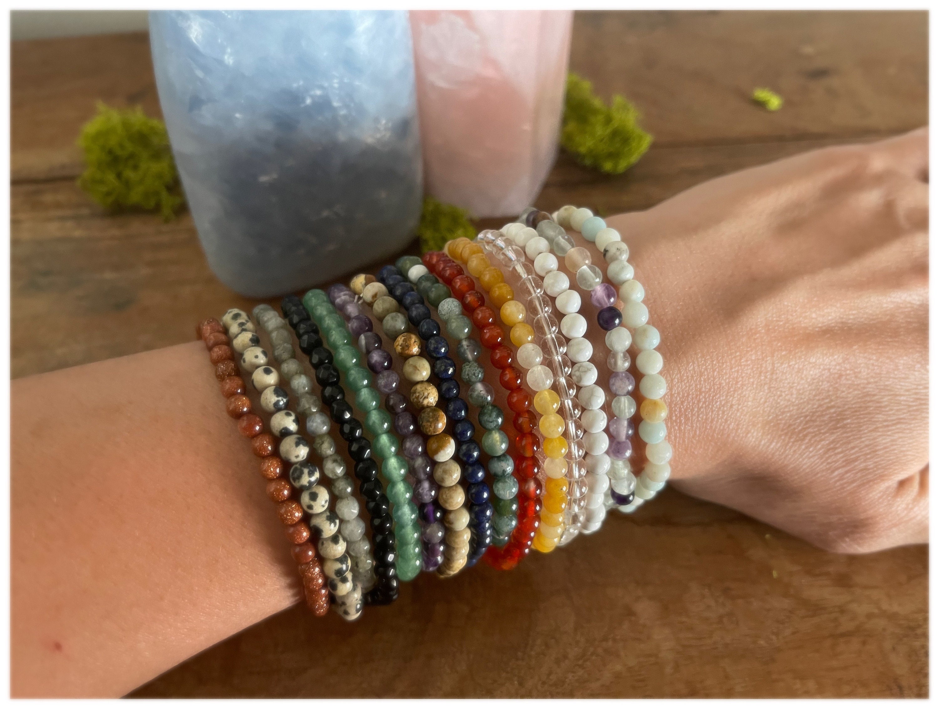 Crystal Bead Stretch Bracelets | Etsy