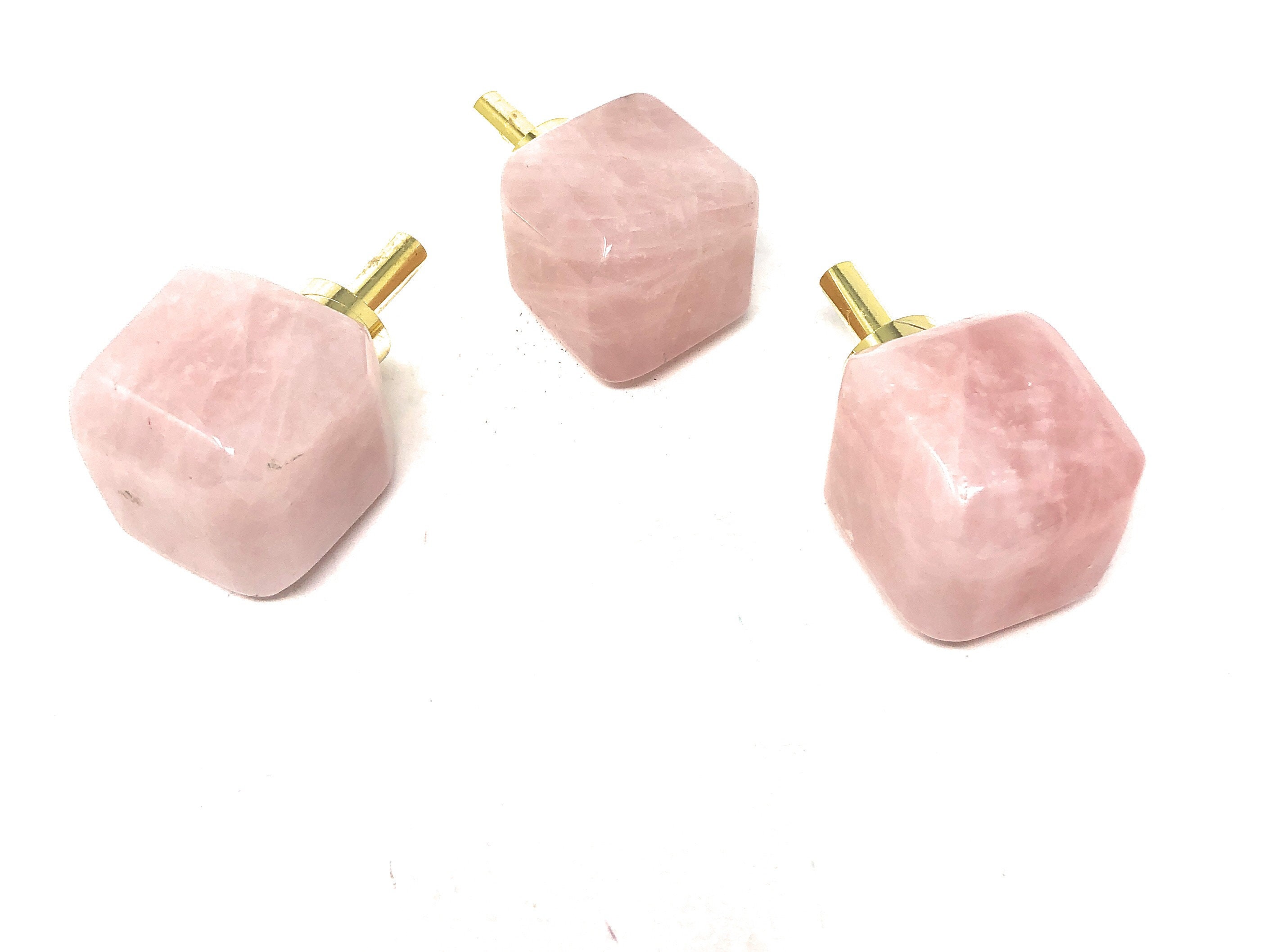 Rose Quartz Square Knob | Pink Quartz Knob | Cabinet Knob | Great Gift - Etsy