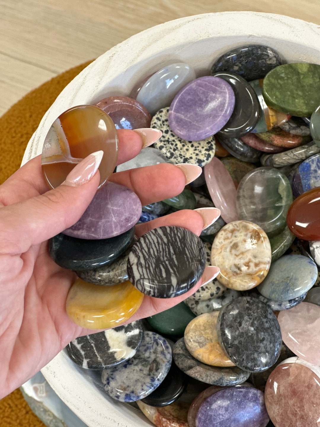 Crystal Worry Stone | High Quality | Soothing Crystals | Pocket Fidget ...