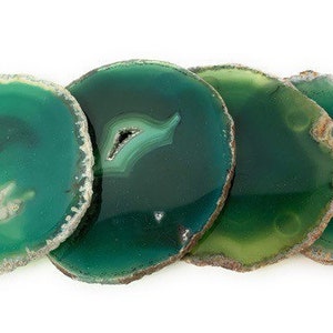 Green Tone Agate Slice Coasters | Natural Barware | Unique Gift - Etsy