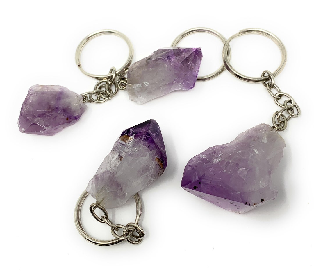 Amethyst Crystal Keychain Natural Amethyst Keychain Great Gift - Etsy.de