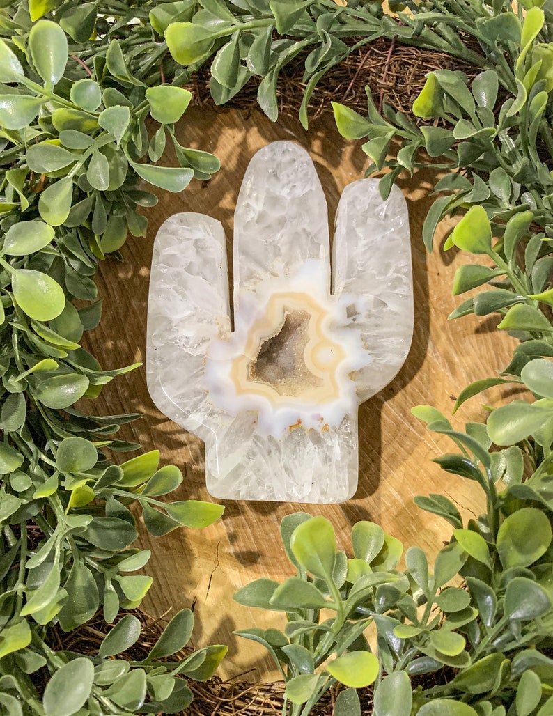 Agate + Geode Cactus Accent Piece - Etsy