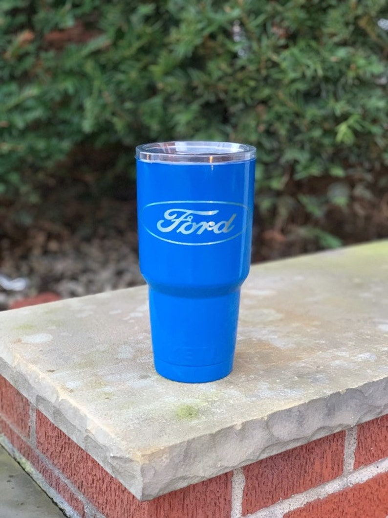 Custom Stainless Steel YETI / Ozark Ford Motor Tumbler Powder Coated ...