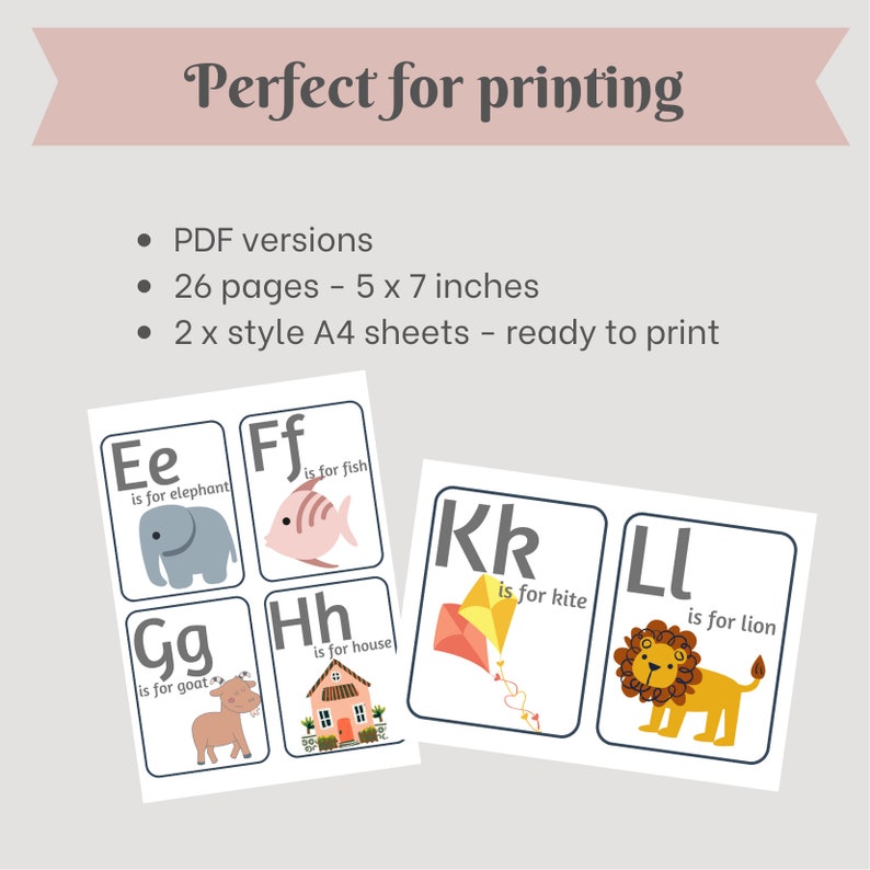 Alphabet Flash Cards - Digital Download (printable) - Etsy