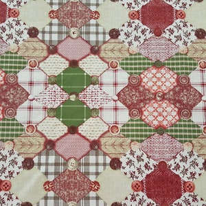 90" Button Bordeaux Cheater's Quilt Fabric - by the Yard - Etsy
