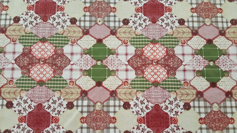 90" Button Bordeaux Cheater's Quilt Fabric - by the Yard - Etsy