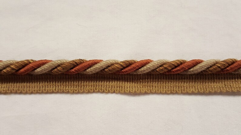 3/8 Gold Rust & Tan Decorative Cord With Lip - Etsy